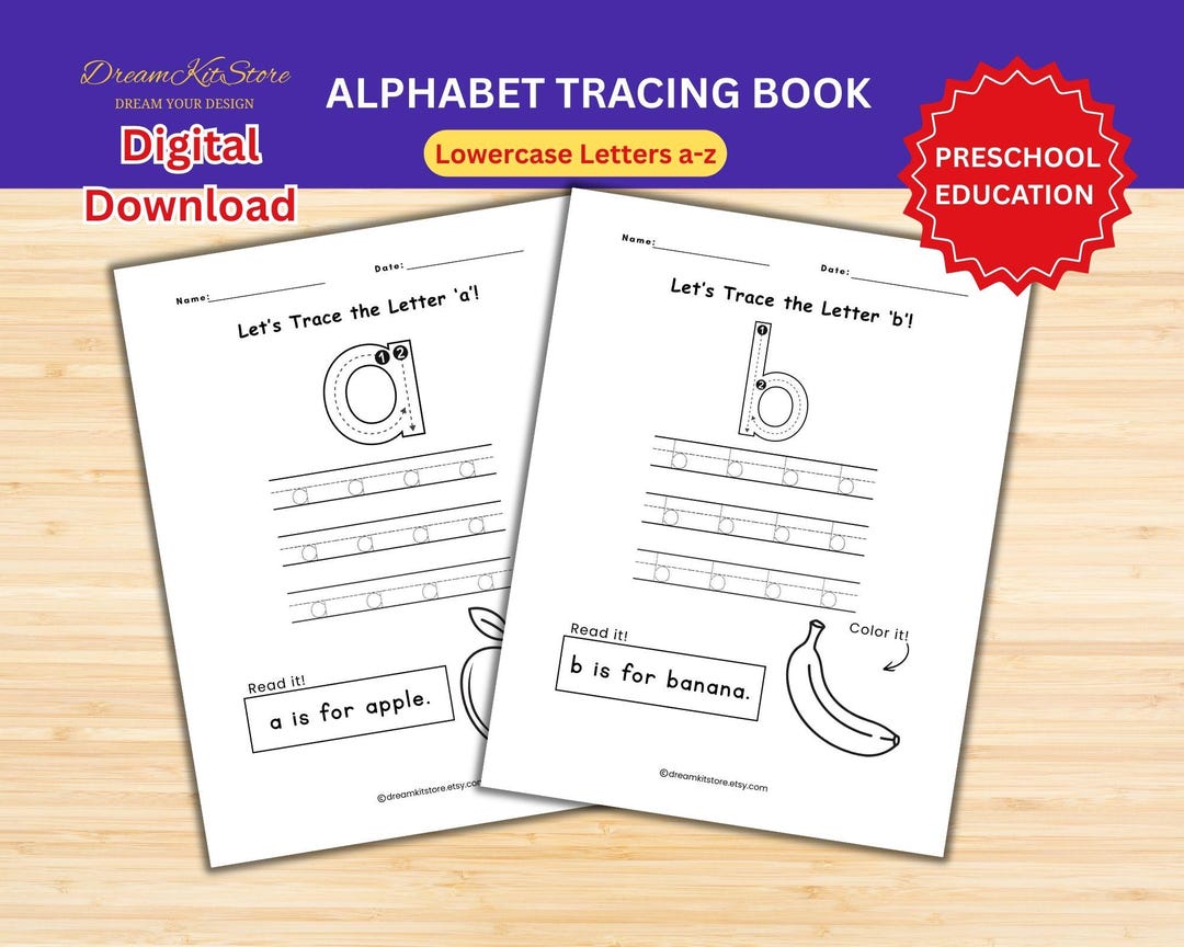 Alphabet Handwriting Practice—lowercase Alphabet Tracing Book (a–z) - Etsy