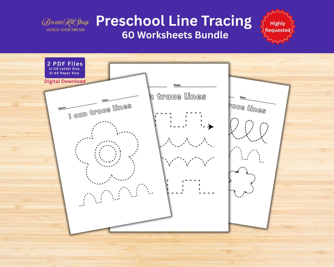Prewriting Practice for Toddlers - Tracing Lines Practice, Homeschool ...