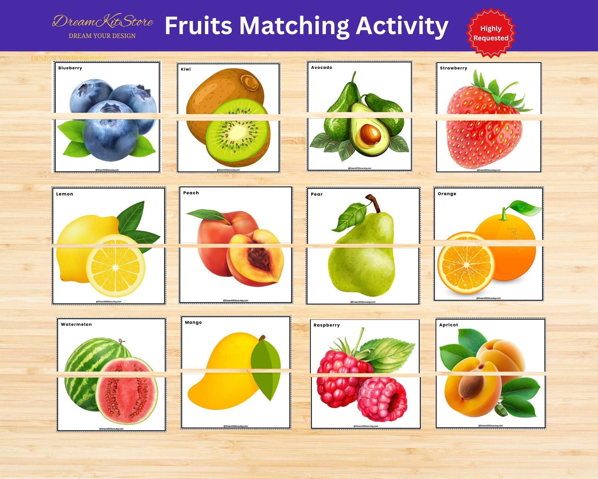 Fruit Matching Activity for Toddler – Learning Preschool Activities ...