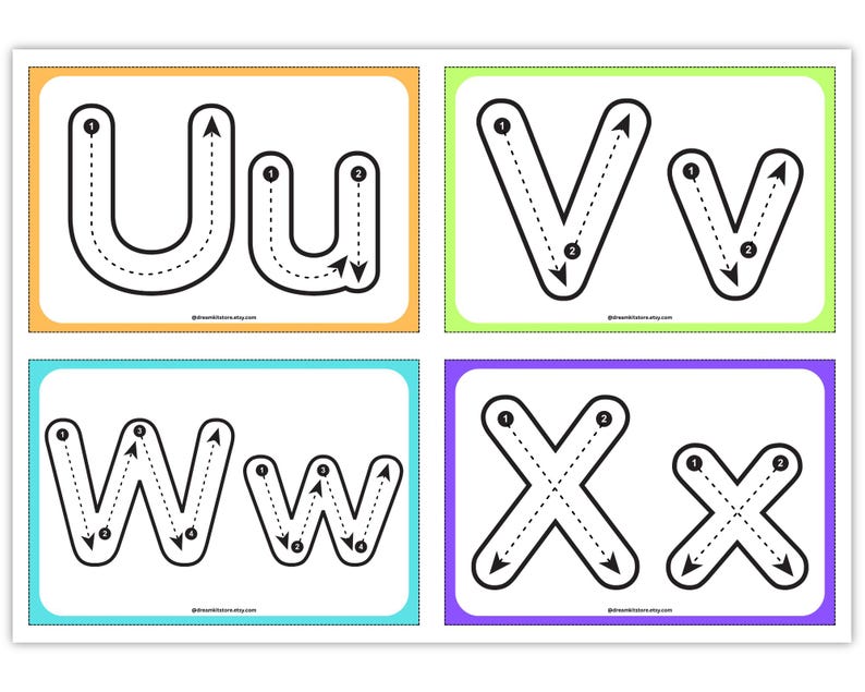 Preschool Alphabet Letter Tracing Cards: ABC Printable Card for ...