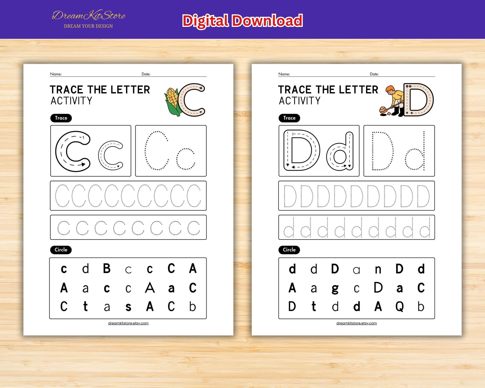 Alphabet Tracing Worksheets Printable | Letters A - Z, Learning ...