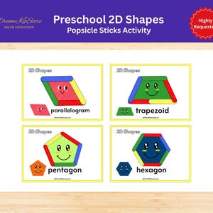 Popsicle Stick Shapes Activity: Montessori Preschool Printable (A4/US ...