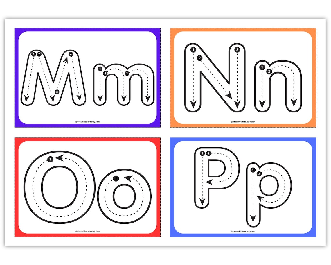 Preschool Alphabet Letter Tracing Cards: ABC Printable Card for ...