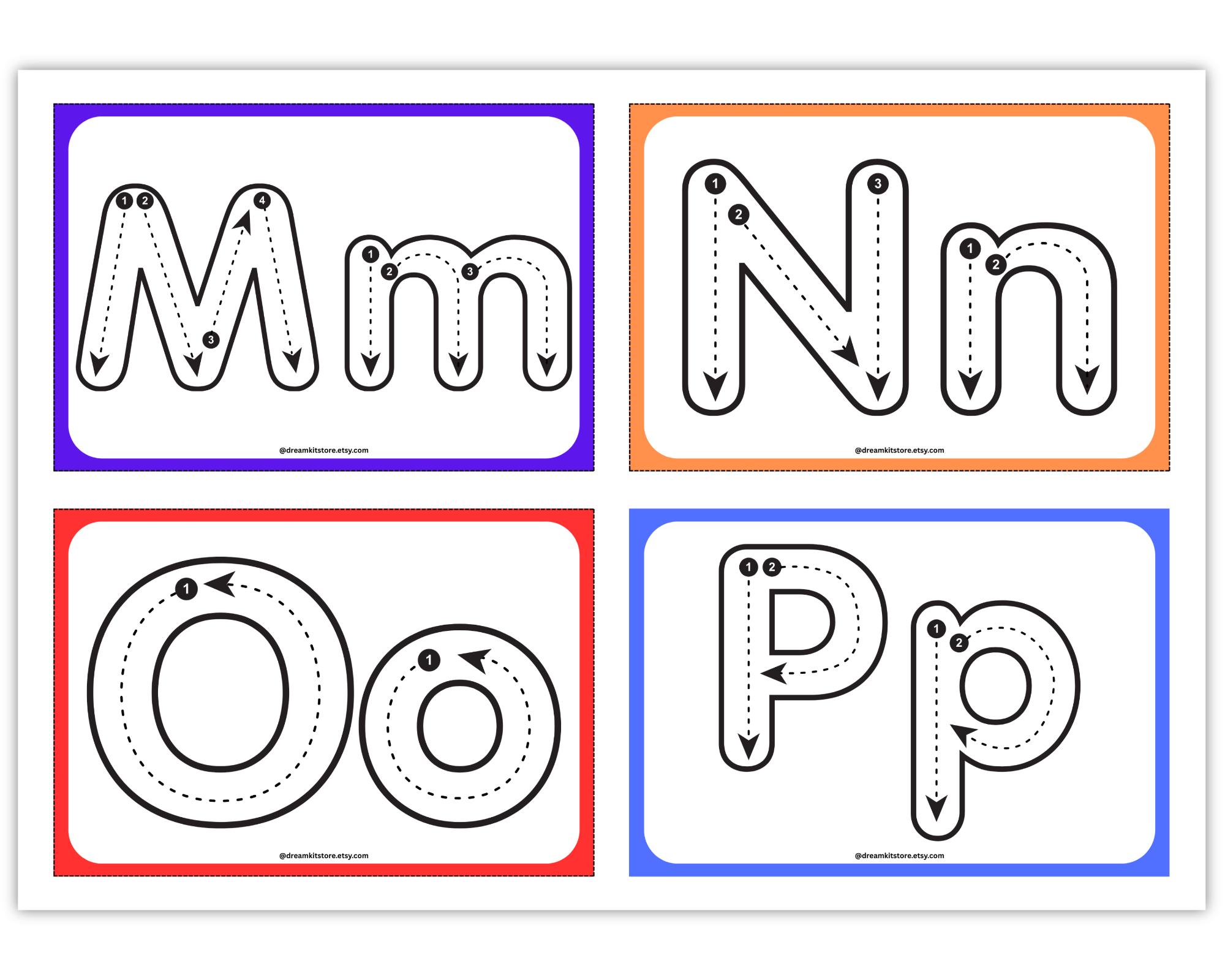 Preschool Alphabet Letter Tracing Cards: ABC Printable Card for ...