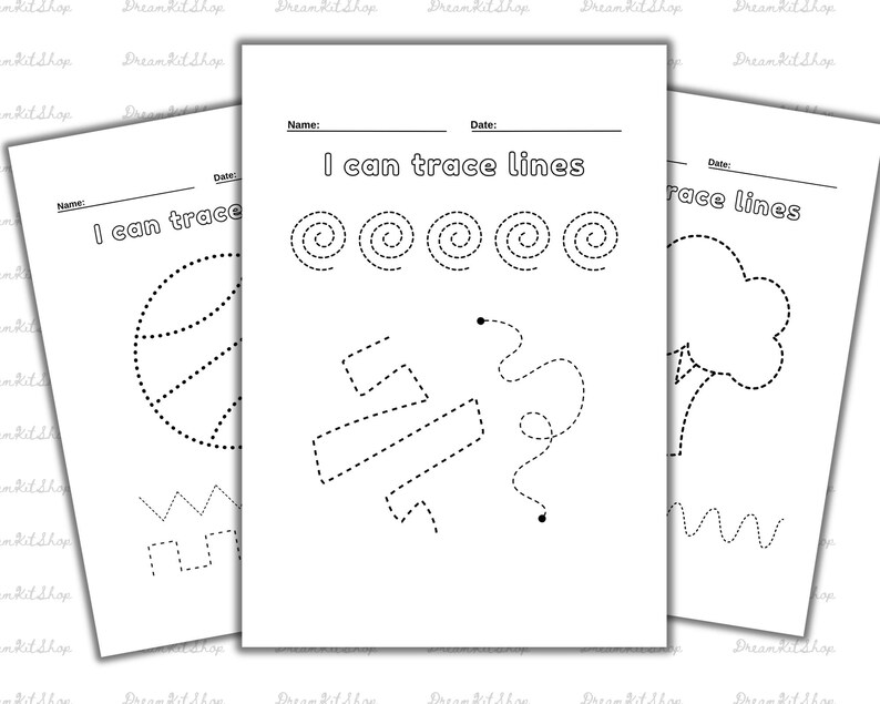 Preschool Line Tracing Worksheets: Handwriting Practice, Homeschool ...