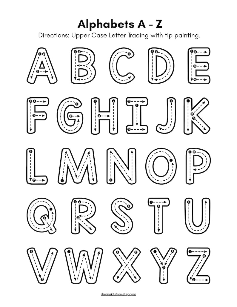 Tracing Letters Alphabet Printable | ABC Handwriting Practice ...