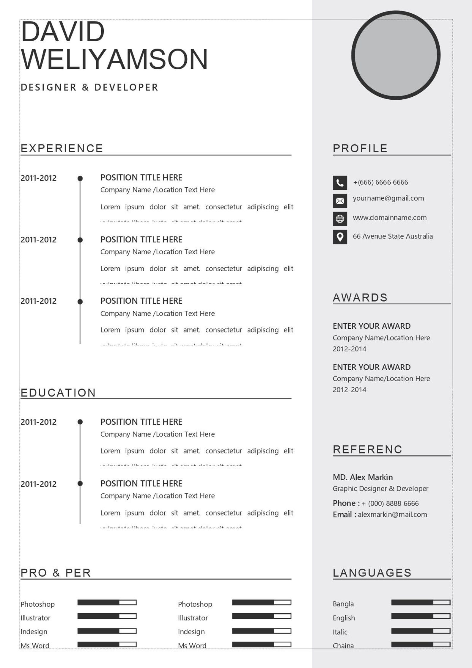 Stand Out With a Professional CV Template! Editable Word/doc/docx ...