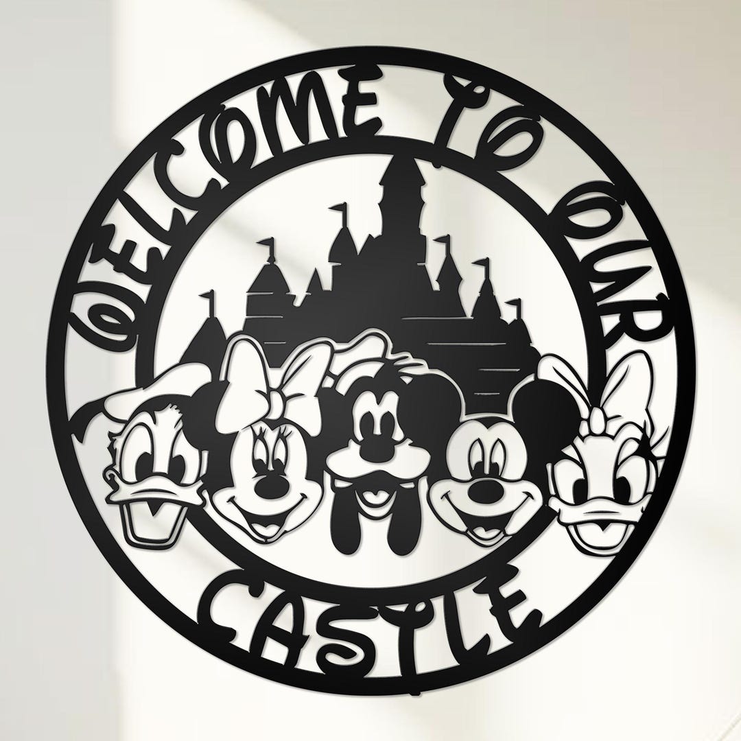 Custom Disney Inspired Welcome Family Sign - Mickey and Friends Castle ...