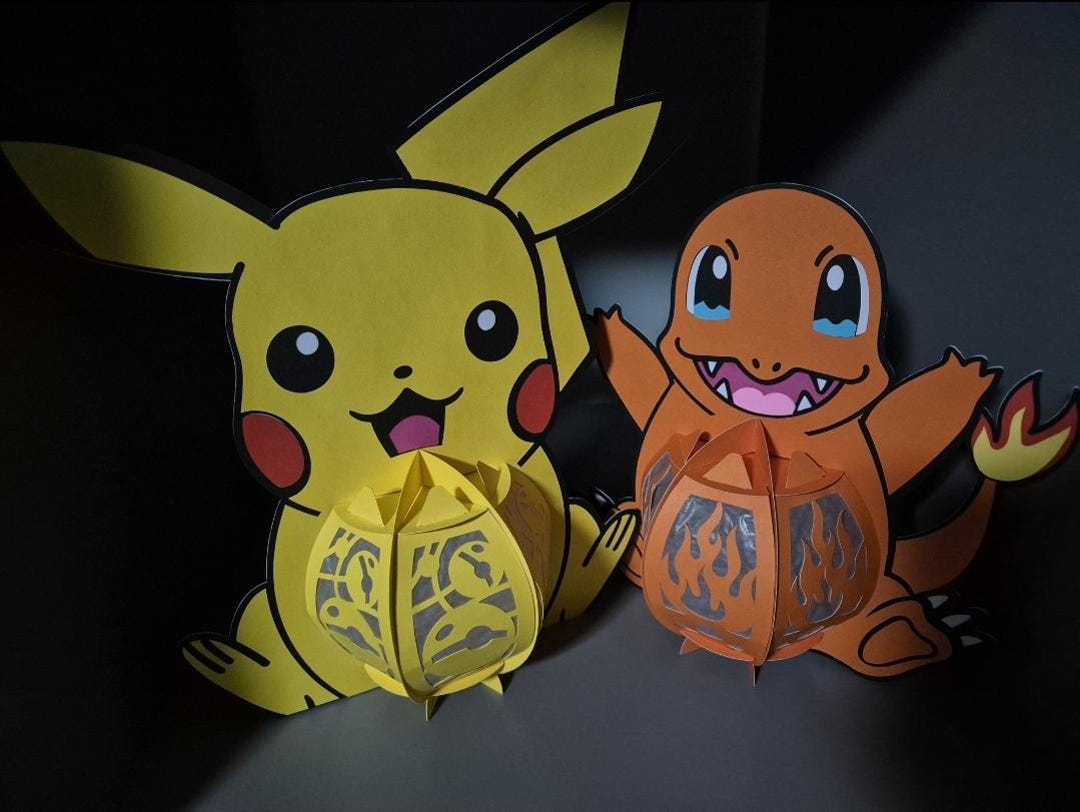 Make Your Own Pikachu and Charmander Lantern Kit! Activity! Decoration ...