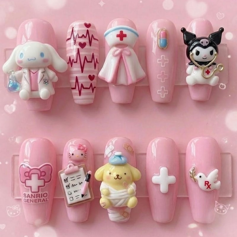 Acrylic Nurse Nails - Etsy