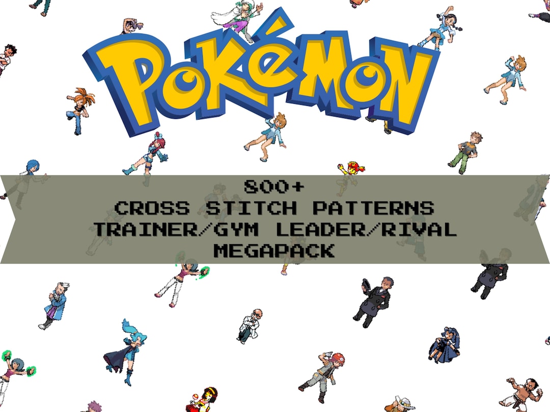 800+ Patterns | Pokemon Trainer Megapack! | Cross Stitch | Digital ...