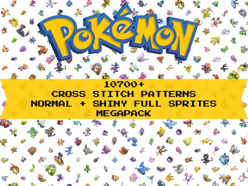 10700+ Patterns | Pokemon Normal and Shiny Megapack! | Cross Stitch ...