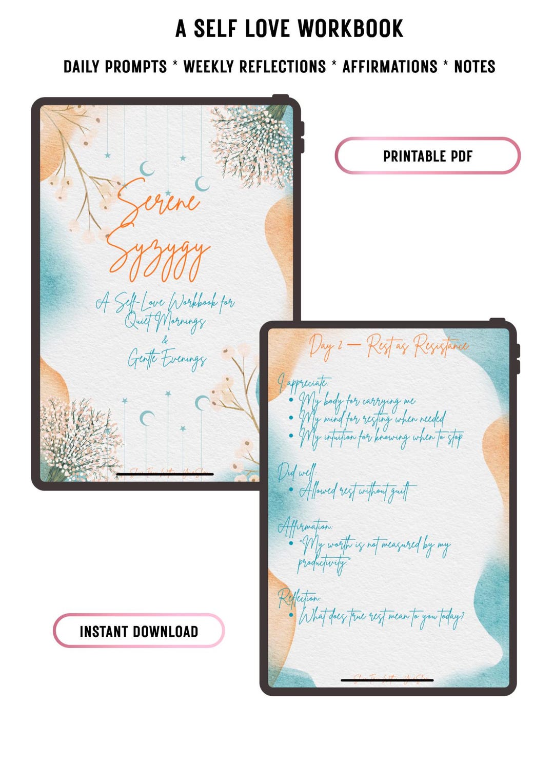Printable Self-love Workbook PDF - 27-page Self-love Journal ...