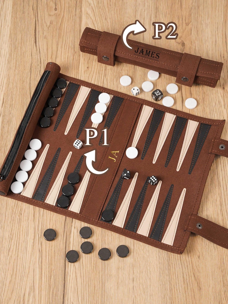 Personalized Backgammon Set | Custom Leather Backgammon Board | Name ...
