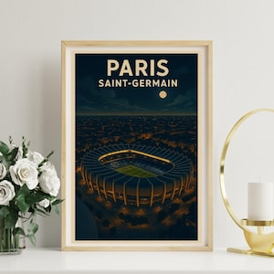 Vintage PSG Stadium Poster | Paris Saint-germain Football Art | Digital ...