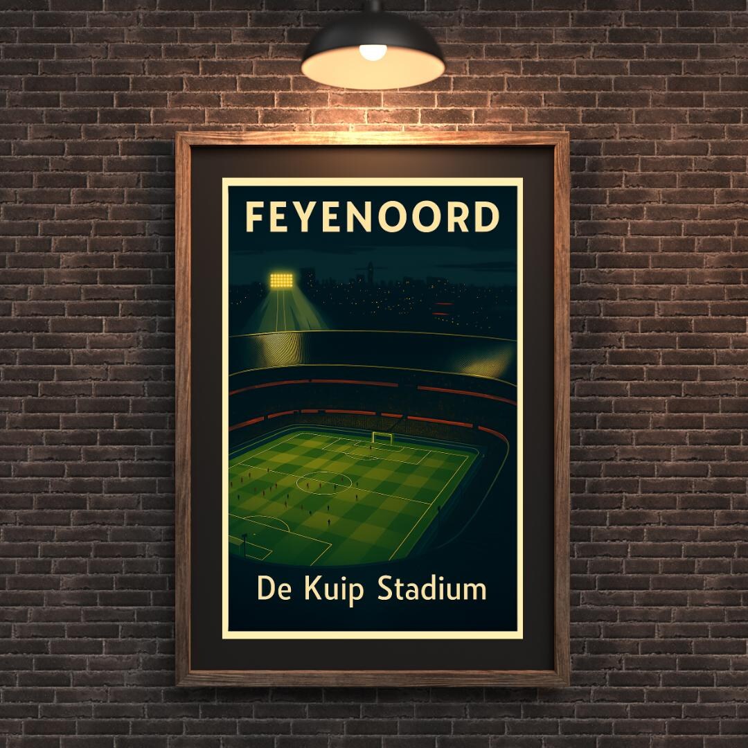 Feyenoord Poster | De Kuip Stadium Football Poster | Rotterdam Vintage ...