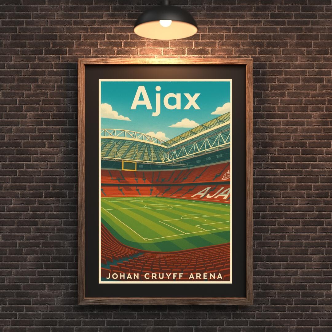 Johan Cruyff Arena Poster: Vintage Ajax Amsterdam Football Stadium Art ...
