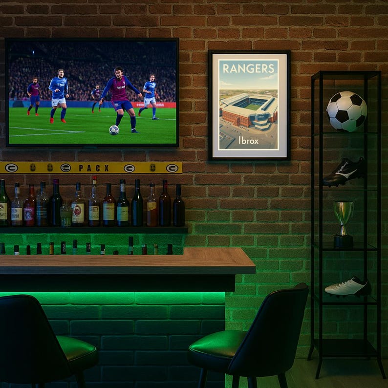 Rangers FC Ibrox Stadium Poster | Vintage Scottish Football Wall Art ...
