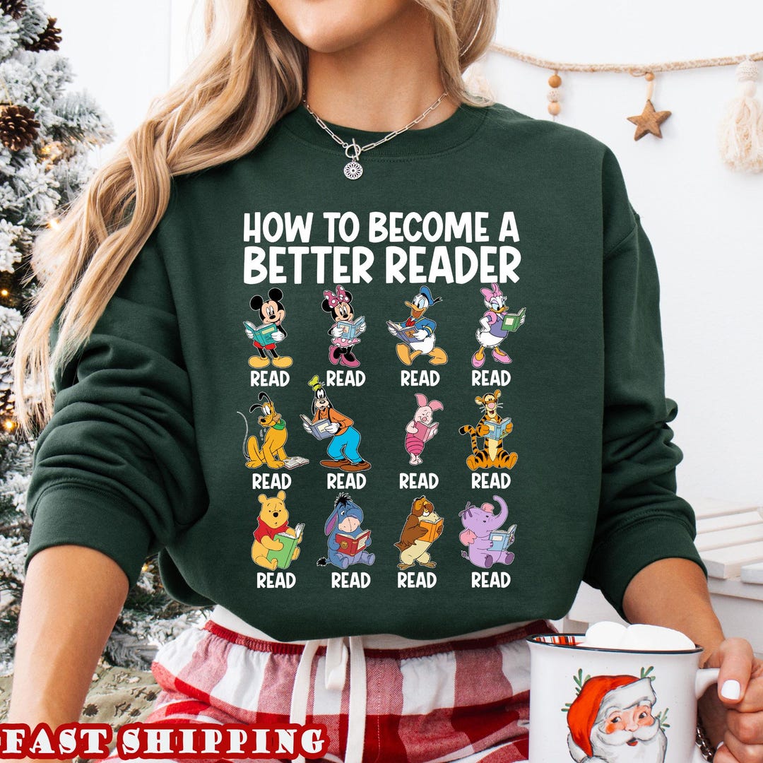 How to Become A Better Reader Shirt, Christmas Book Lover Tee, Holiday ...