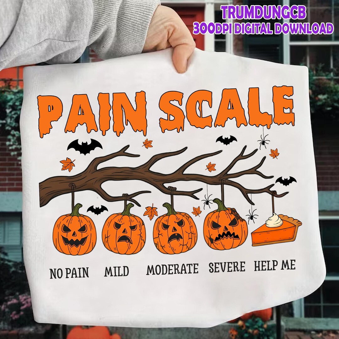 Pain Scale Pumpkin Pain Assessment Trauma Nurse Halloween PNG, Funny ...