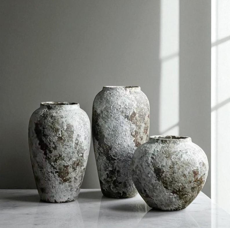 Handmade Grey Ceramic Vase: Rustic Minimalist Table Centerpiece - Etsy