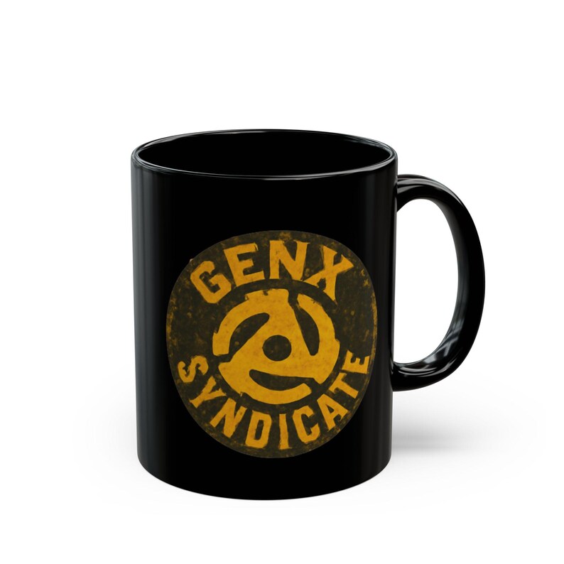 Gen X Vinyl Vibes Mug, Gen X Syndicate Black Mug - Retro Coffee Mug for ...