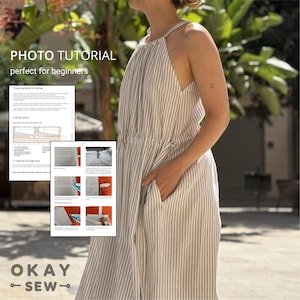 Boho Maxi Dress Sewing Pattern: Beginner-friendly A-line (PDF Pattern ...