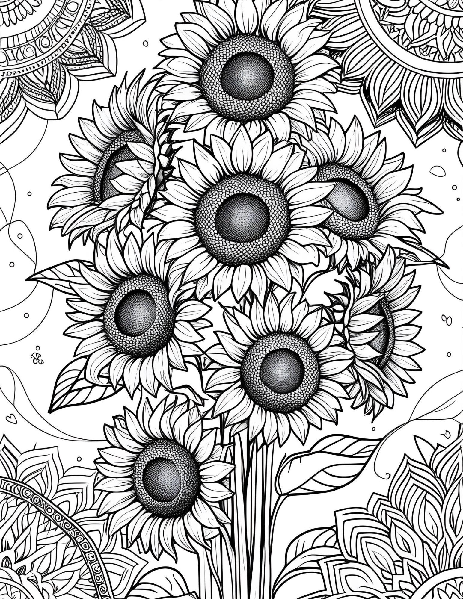 Adult Coloring Pages, Flowers, 30 Printable Pages - Etsy