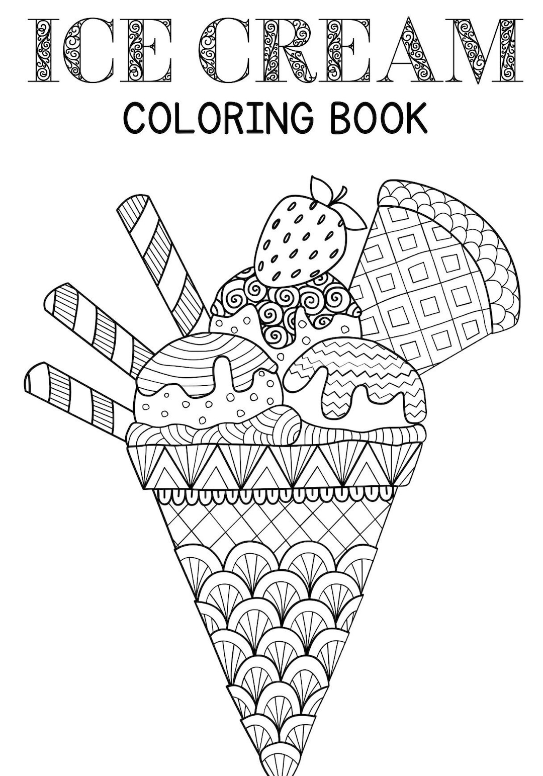 Ice Cream Coloring Book - Etsy