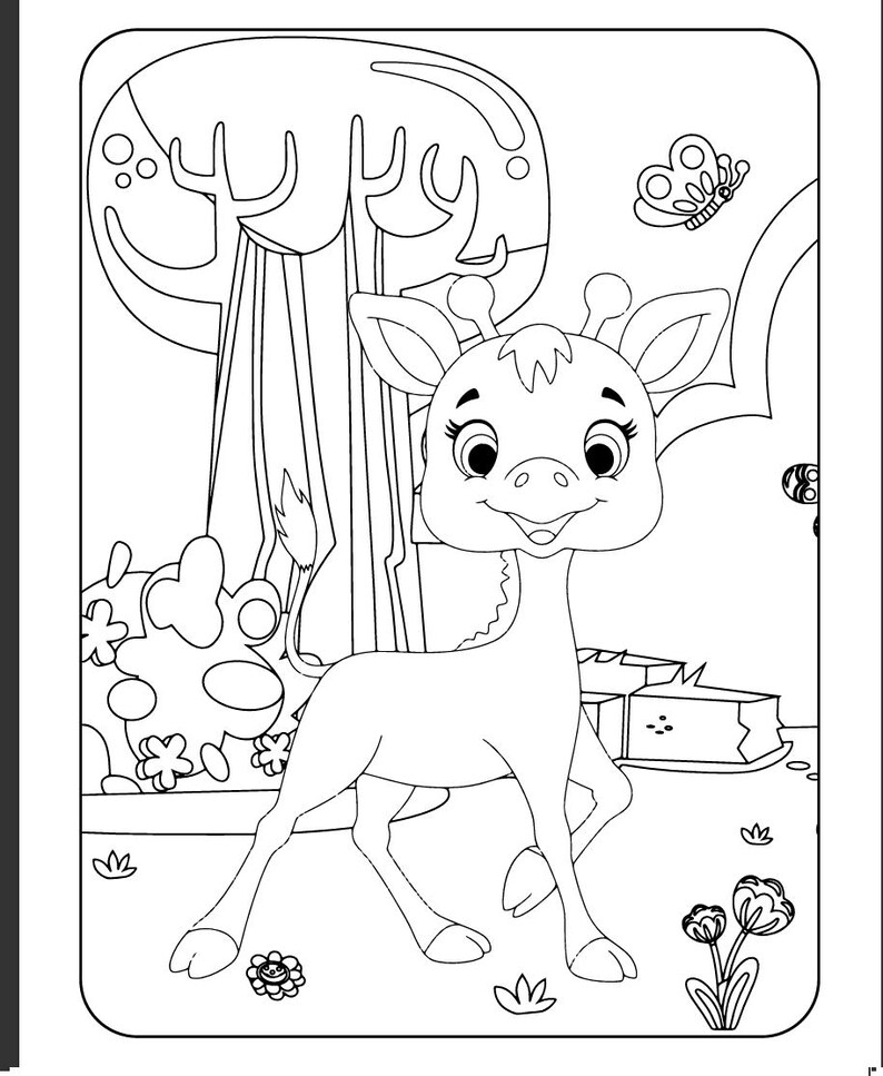50 Cute Animal PDF Coloring Pages for Kids | KDP Interior Ready ...