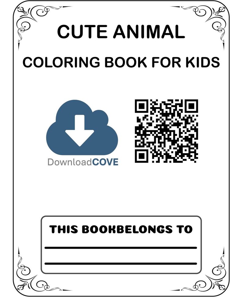 50 Cute Animal PDF Coloring Pages for Kids | KDP Interior Ready ...