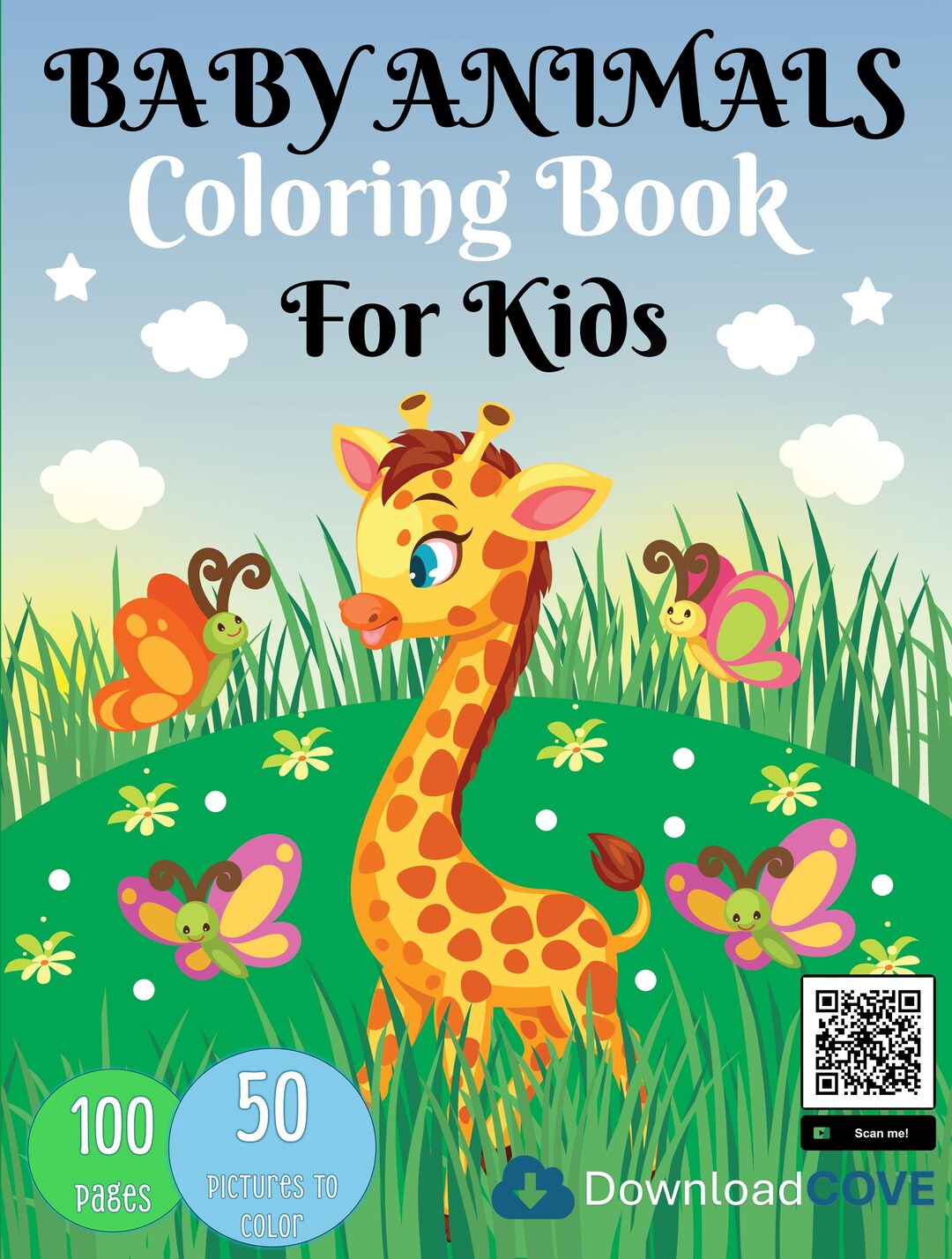 50 Cute Animal PDF Coloring Pages for Kids | KDP Interior Ready ...