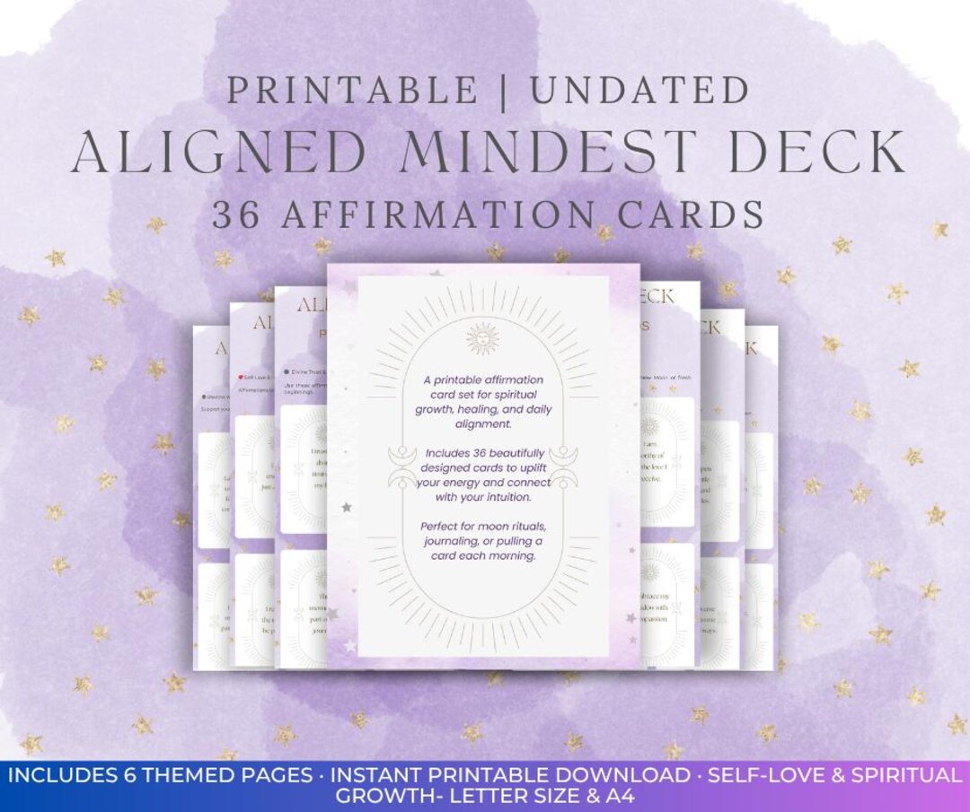 Printable Affirmation Cards – 36 Positive Mindset & Self-love Quotes ...