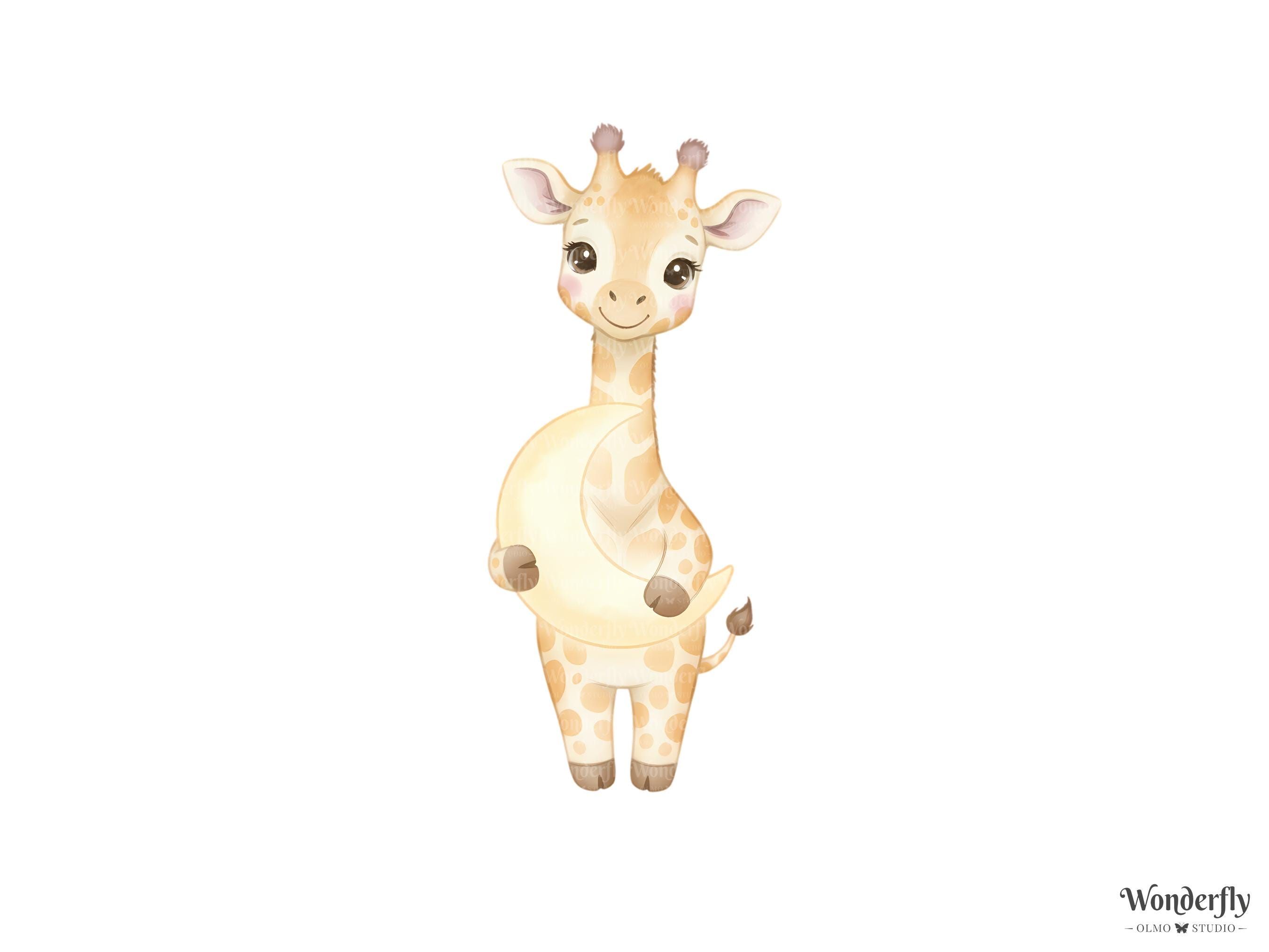 38 Watercolor Baby Giraffe Clipart Set: Animal Pngs for Nursery Art ...