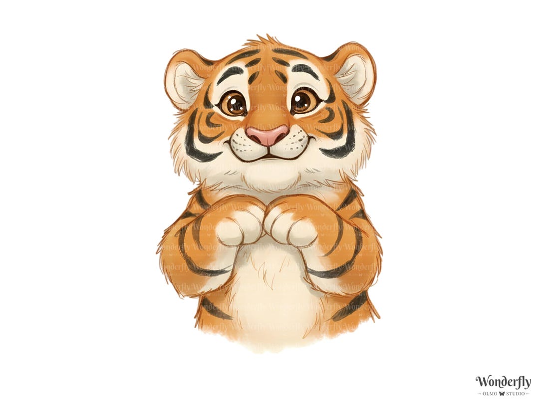 18 Fluffy Baby Tiger Clipart: Safari Pngs (digital Download) - Etsy