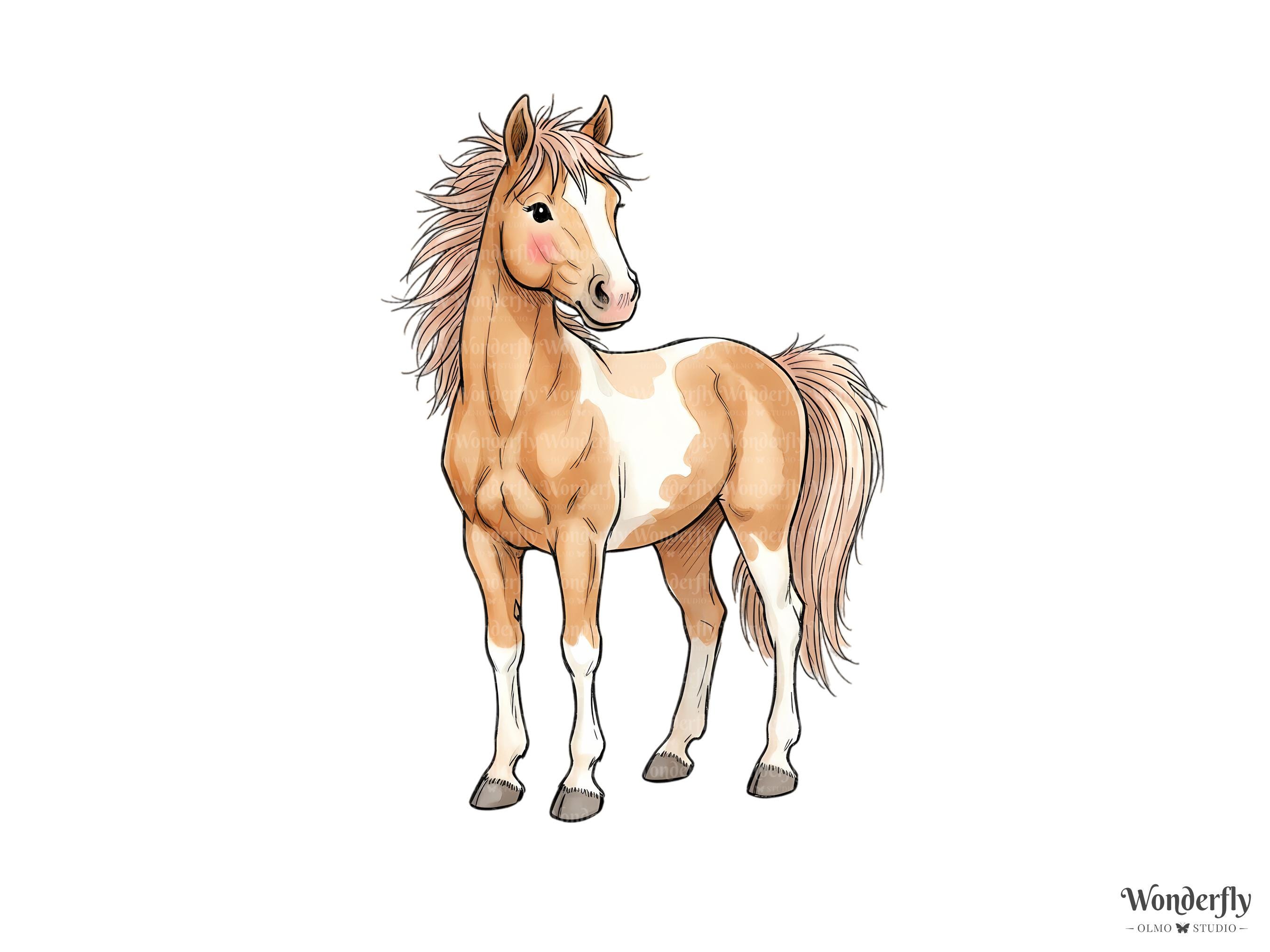 18 Whimsical Farm Animals (hatch Sketch Watercolor) Clipart ...