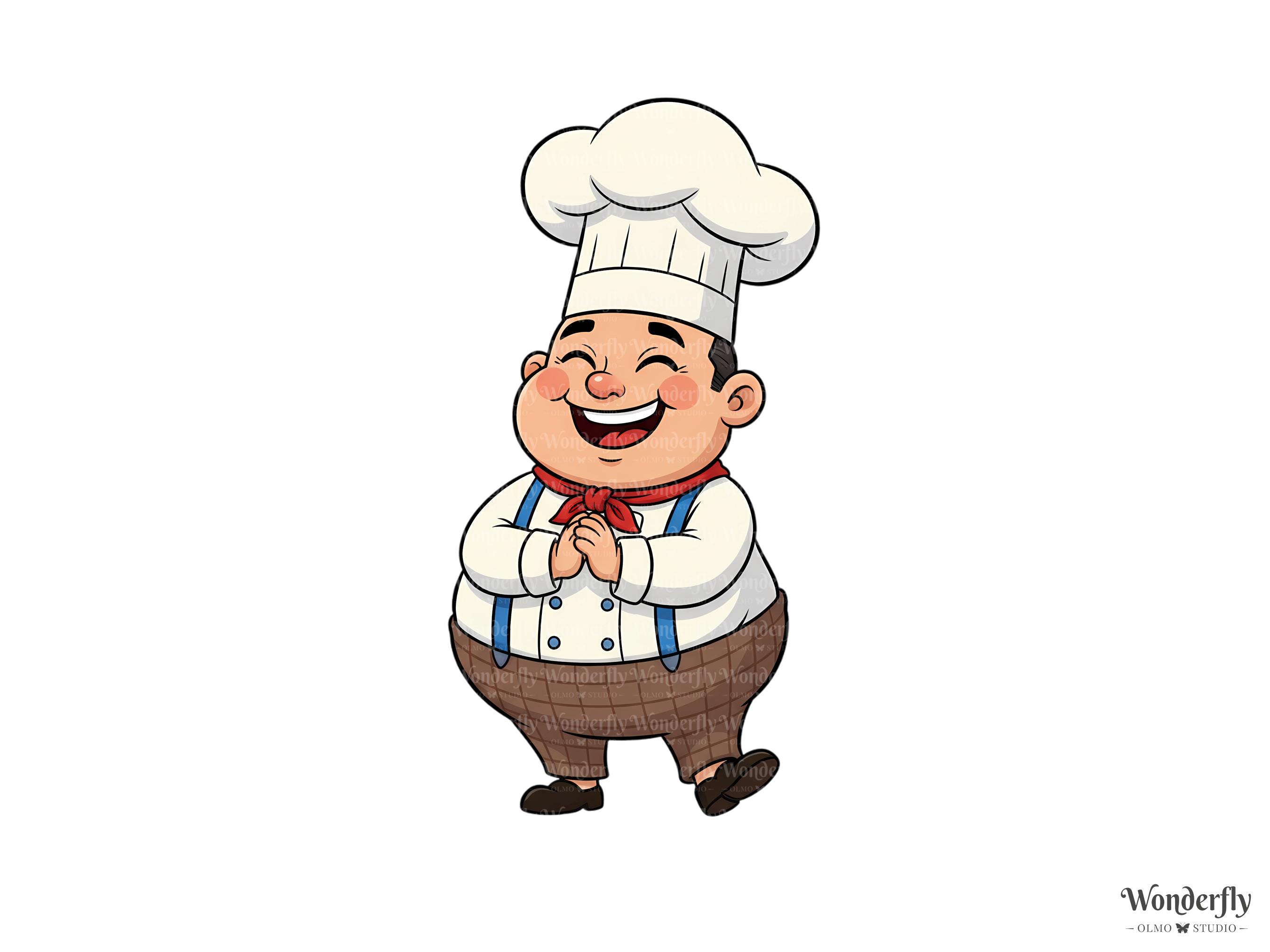 9 Cartoon Chubby Chef Clipart: Cooking Pngs (digital Download) - Etsy