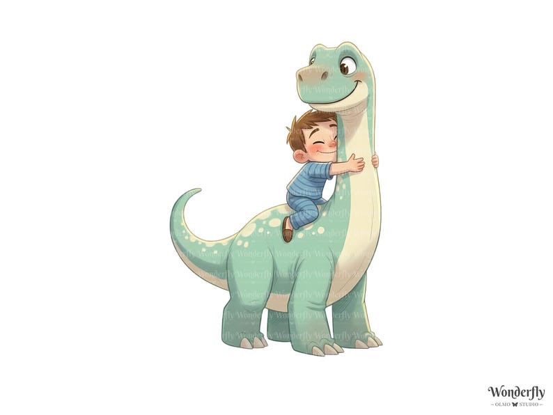 11 Child With Dinosaur Clipart: Nursery Pngs (digital Download) - Etsy