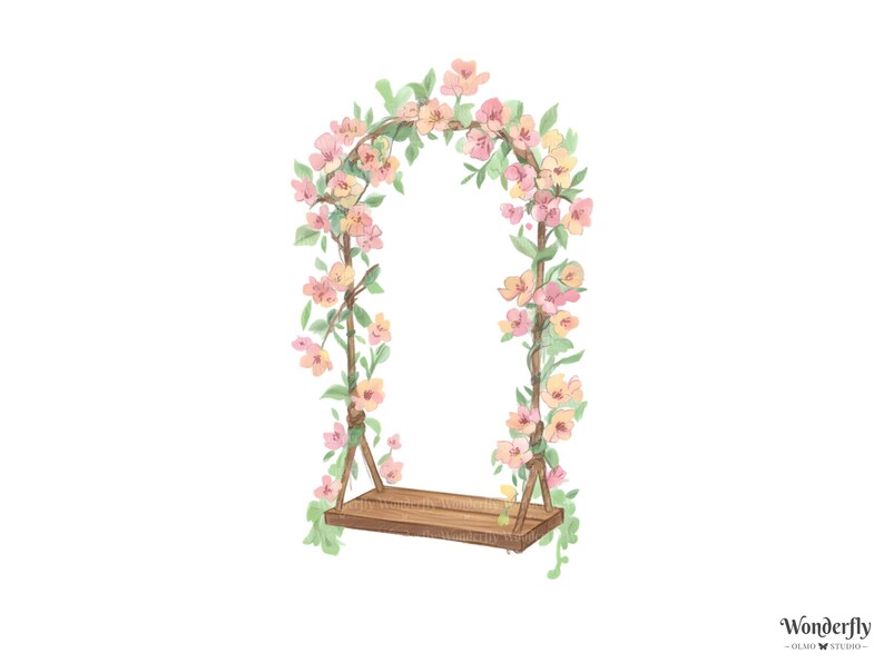 16 Floral Swing Clipart: Watercolor Pngs (digital Download) - Etsy