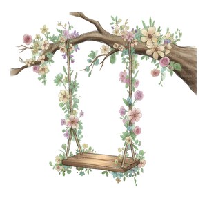 16 Floral Swing Clipart: Watercolor Pngs (digital Download) - Etsy