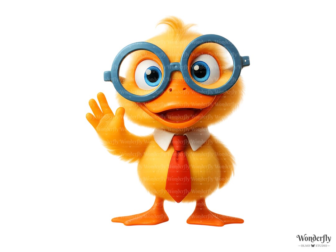 Duckling Clipart Set: Nerdy Cartoon Ducks With Glasses (pngs) - Etsy