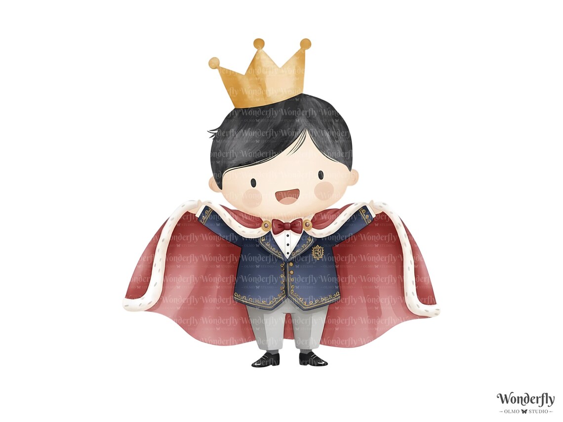8 Pastel Watercolor Baby Prince Clipart: Royal Pngs (digital Download ...