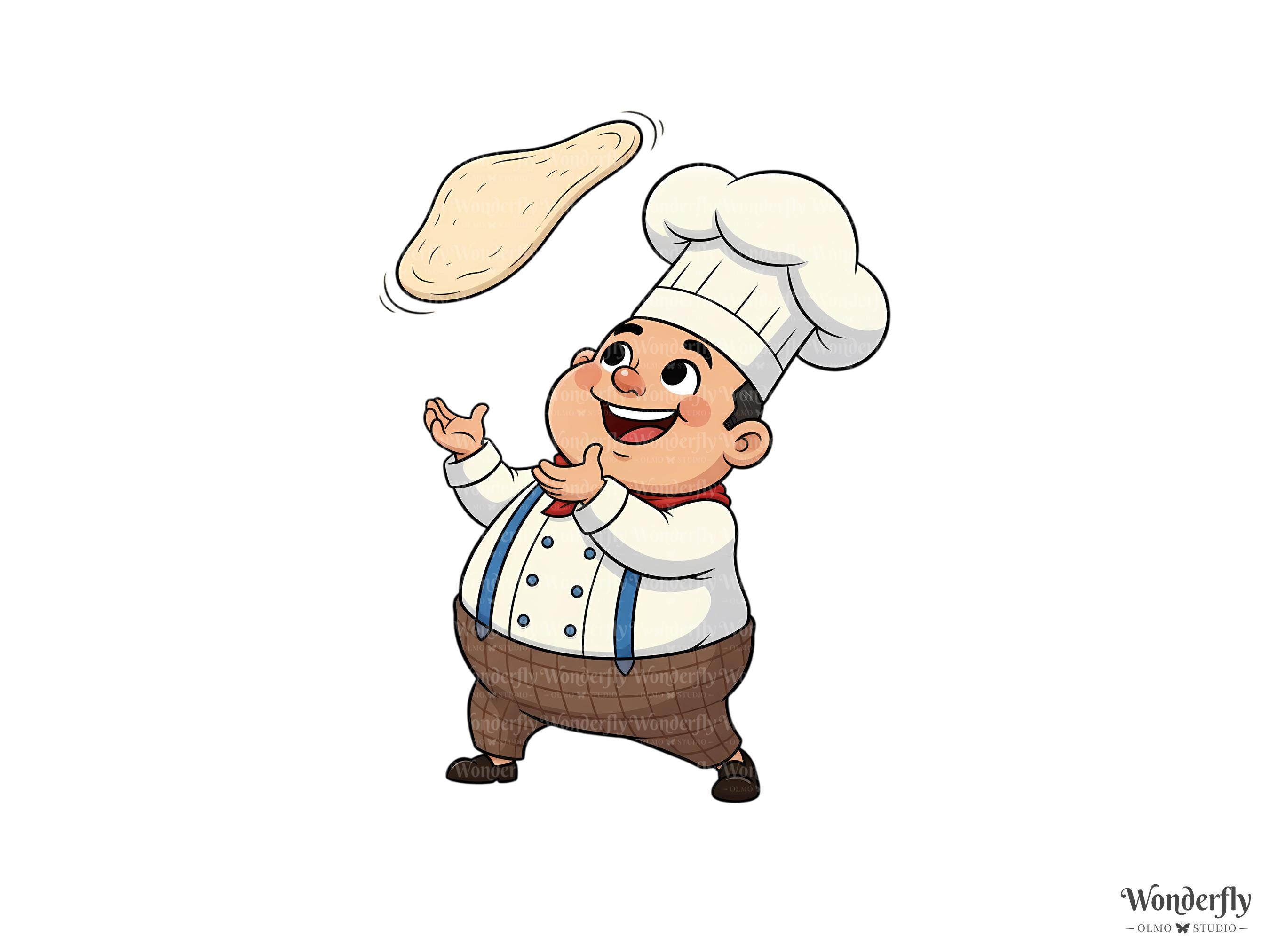 9 Cartoon Chubby Chef Clipart: Cooking Pngs (digital Download) - Etsy