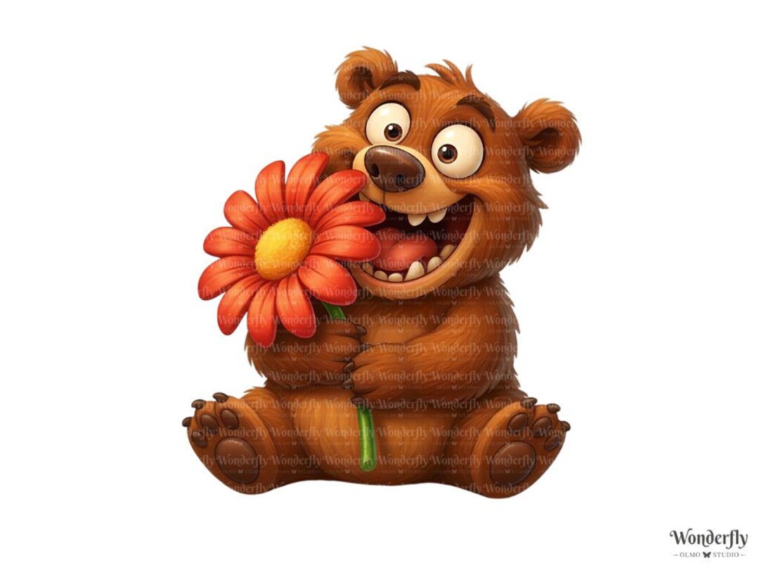 12 Funny Cartoon Brown Bear Clipart: Whimsical Pngs (digital Download ...