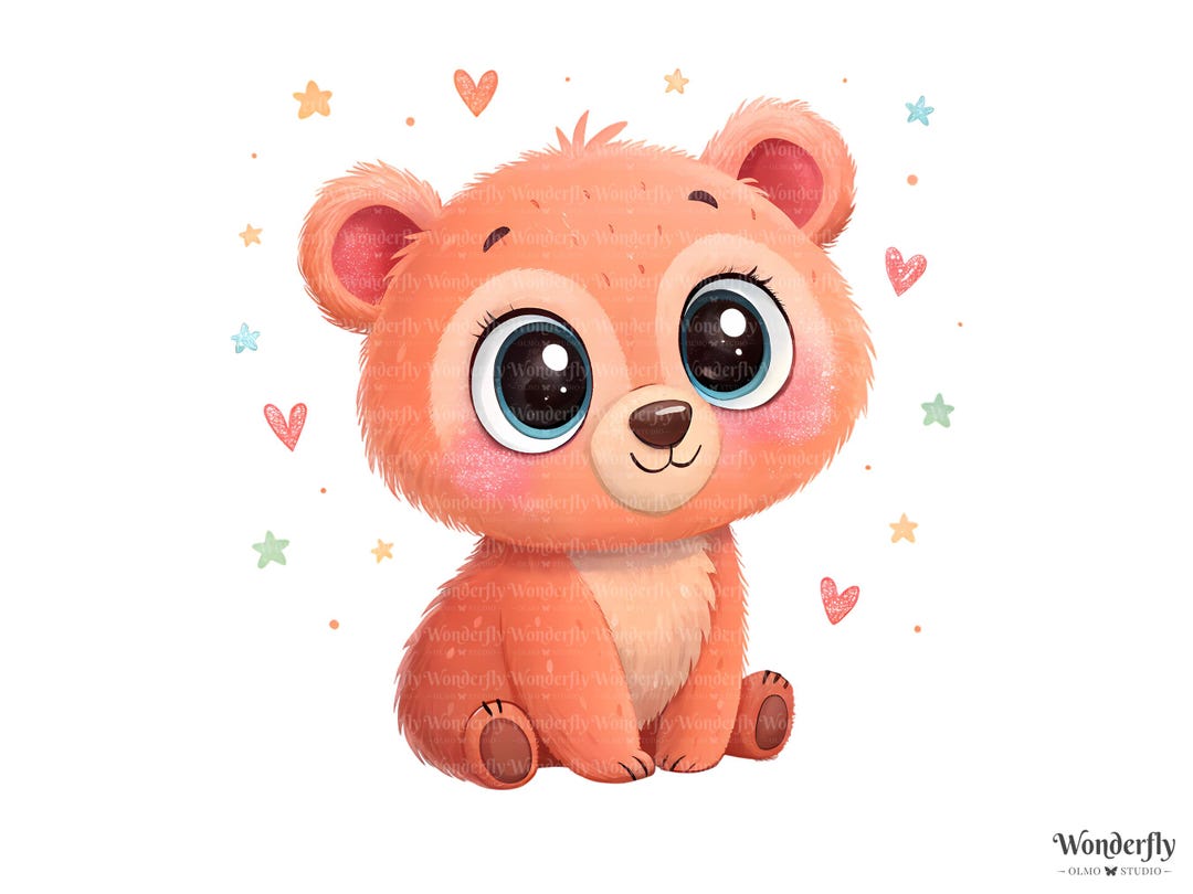 20 Cute Baby Bear Clipart Set: Adorable Pngs for Nursery Decor and Kids ...