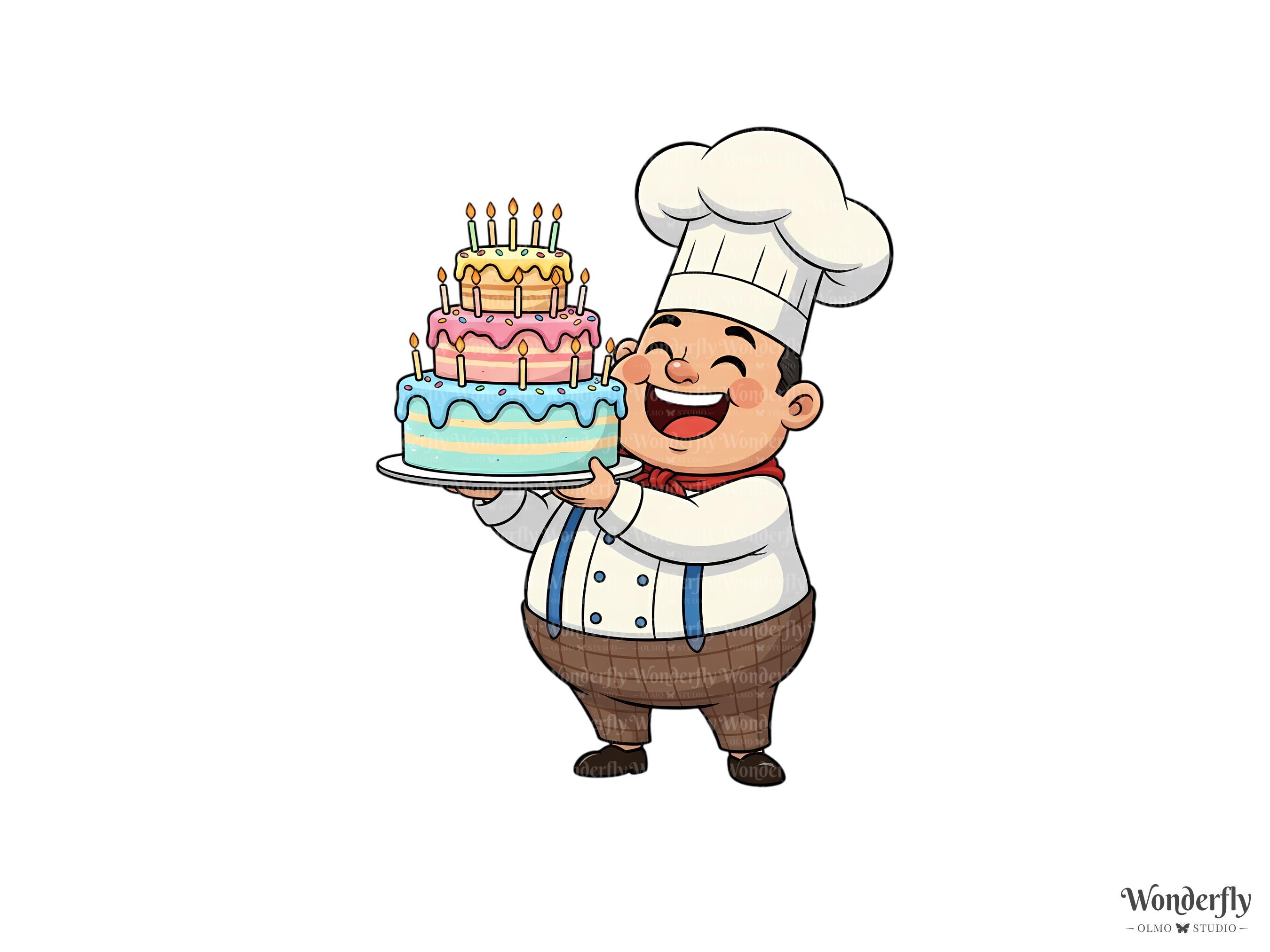 9 Cartoon Chubby Chef Clipart: Cooking Pngs (digital Download) - Etsy