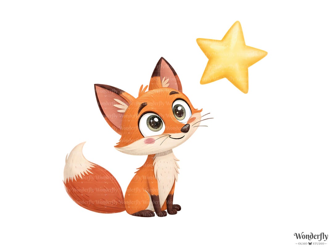 20 Cartoon Foxes Clipart Set: Cute Pngs for Woodland Animals Stickers ...