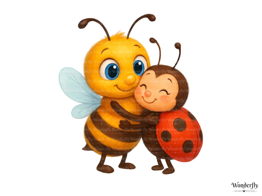 Cartoon Bee and Friends Clipart Set: Kids Crafts Pngs (digital Download ...