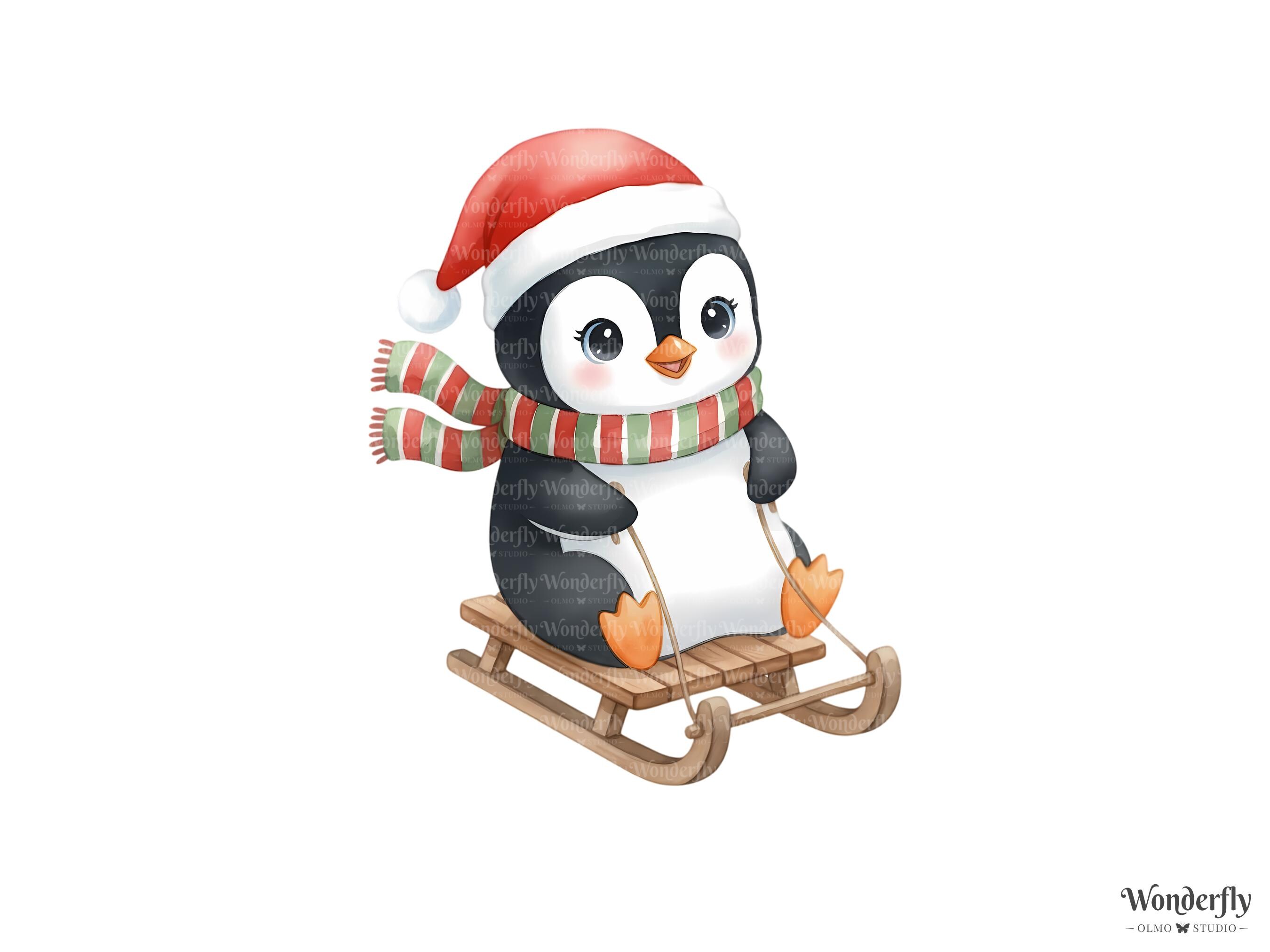 Sweet Christmas Penguin Clipart Set: 14 Festive Pngs for Winter Crafts ...