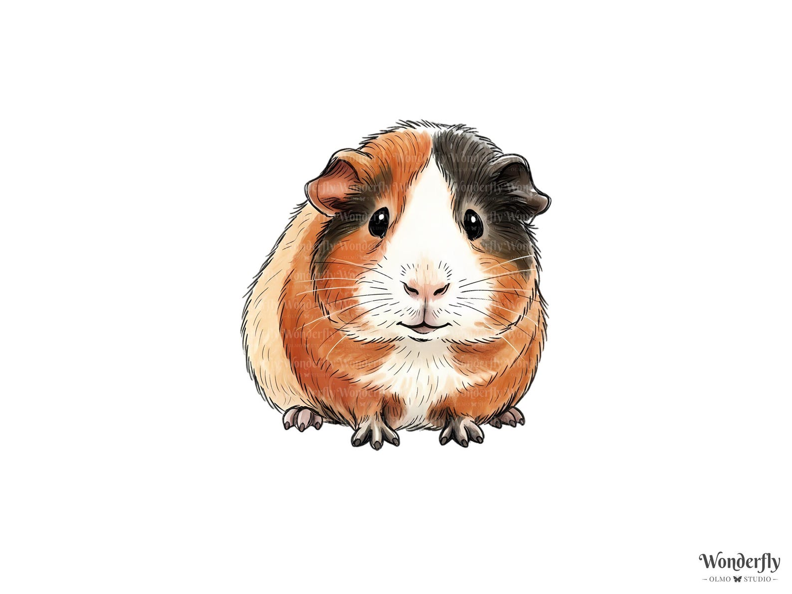 18 Whimsical Farm Animals (hatch Sketch Watercolor) Clipart ...